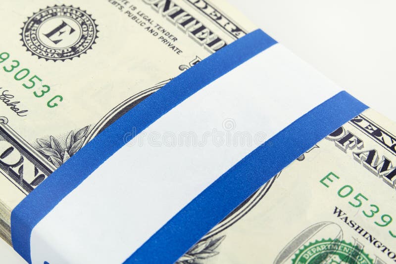 Money Bundle with Blank Label Stock Image - Image of bank, close: 233403505