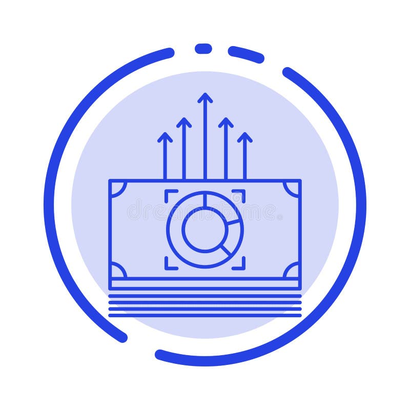 Money, Bundle, Bucks, Transfer Blue Dotted Line Line Icon Stock Vector ...