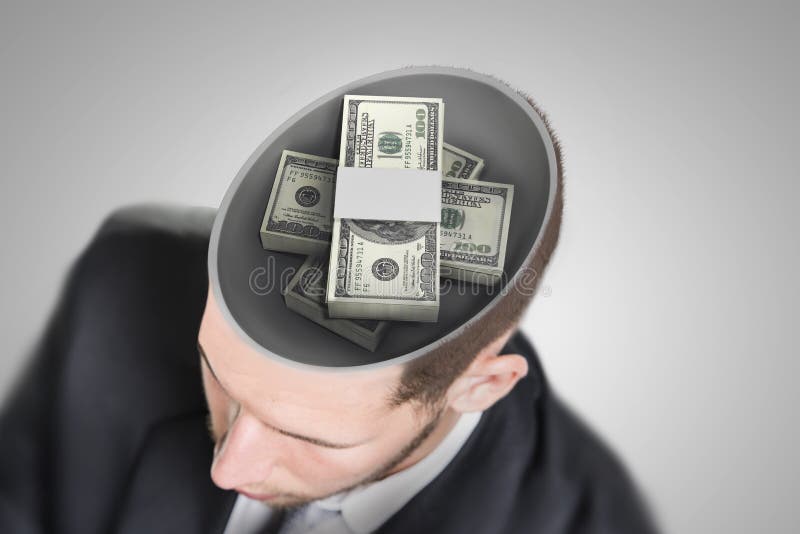 Money on Businessman S Mind Stock Image - Image of cash, person: 43127425