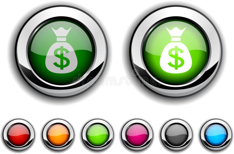 Money button. stock vector. Illustration of border, shiny - 13448671