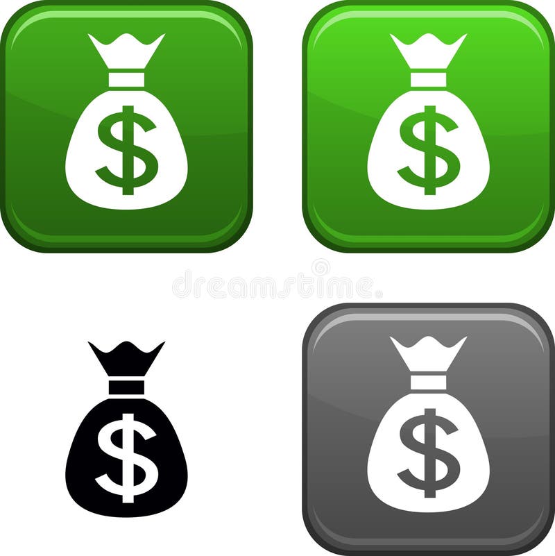 Money button. stock vector. Illustration of icons, button - 13956059