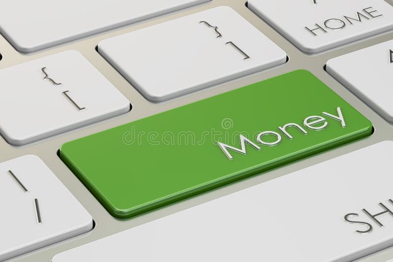 Make Money Concept on Keyboard Button Stock Illustration - Illustration ...