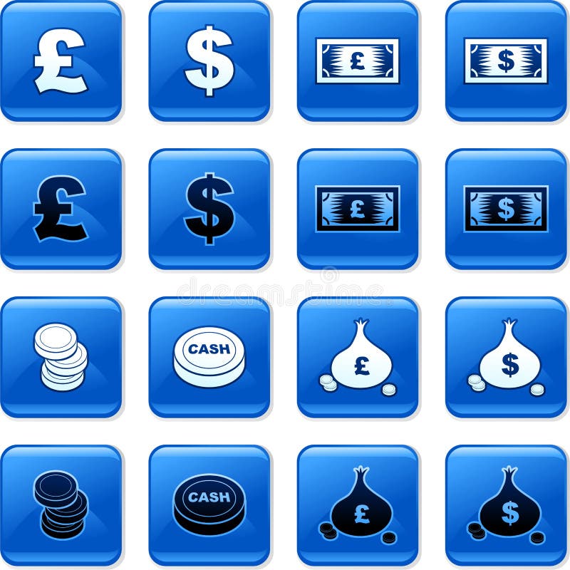 Money set buttons stock vector. Illustration of business - 37380649