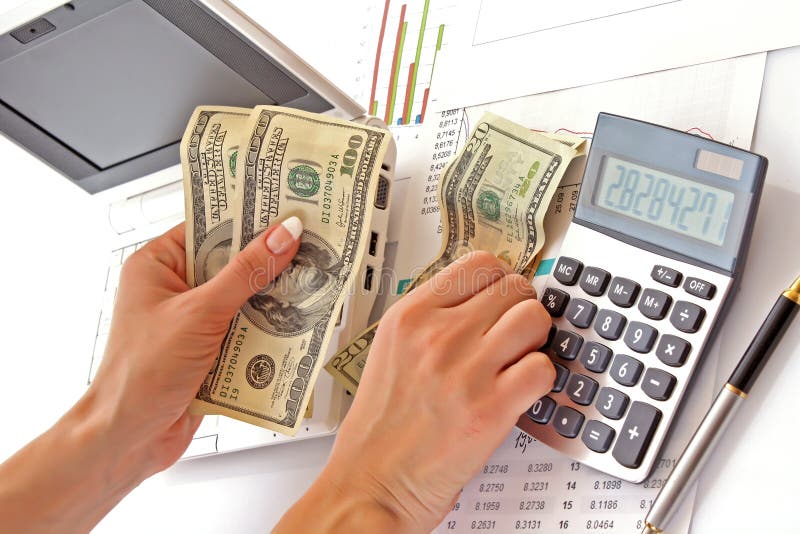 Money calculation stock photo. Image of dollar, accounts - 11896542