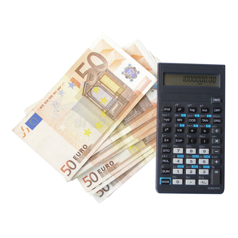 Calculator and Money Isolated Editorial Photo - Image of coin, crunch ...