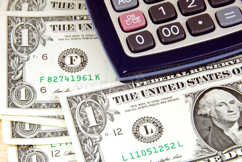 Money and calculator. stock photo. Image of account, gratuity - 39795046