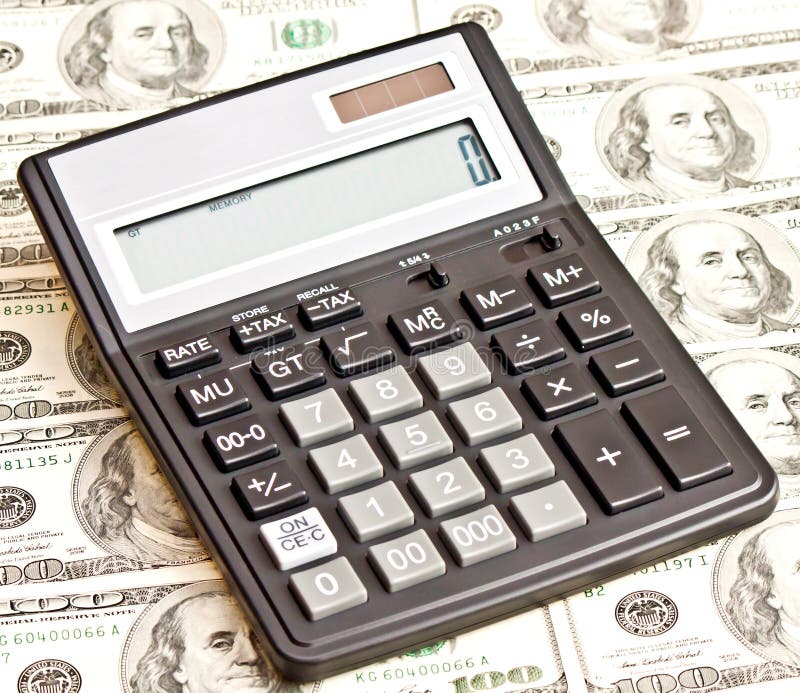 Money and Calculator Over White Stock Photo - Image of inflation, note ...