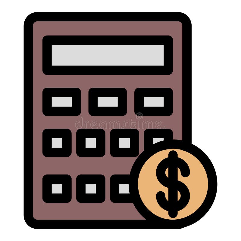 Money Calculator Icon Color Outline Vector Stock Vector - Illustration ...