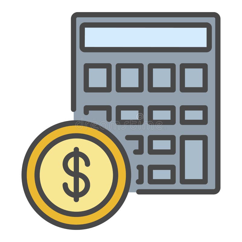 Money Calculator Icon Color Outline Vector Stock Vector - Illustration ...
