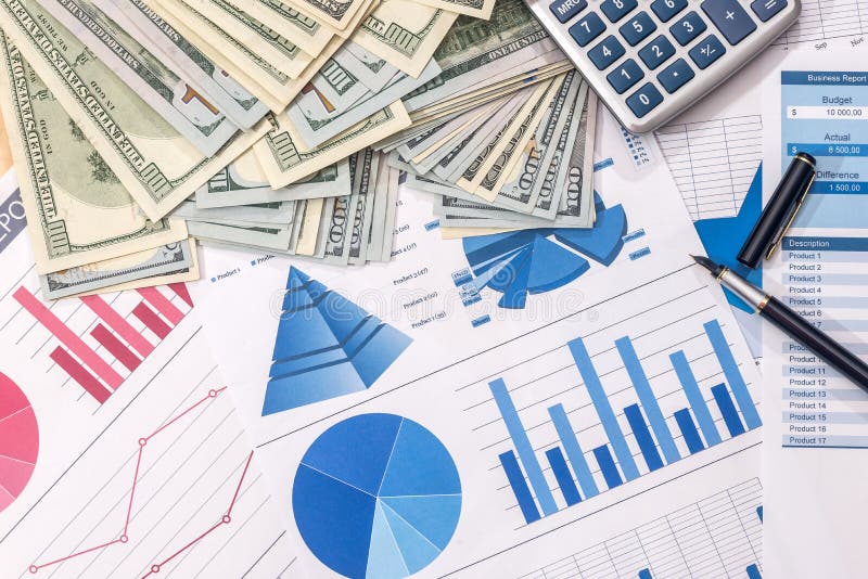 Calculator and Pen on Chart and Graph Paper. Stock Photo - Image of ...