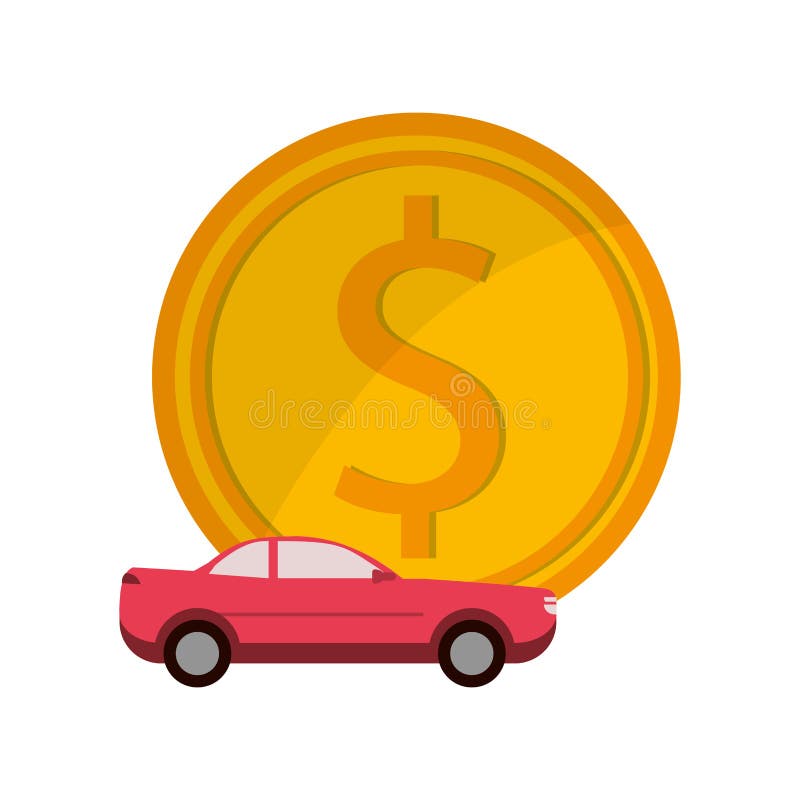 Money and car icon stock vector. Illustration of currency - 80478842