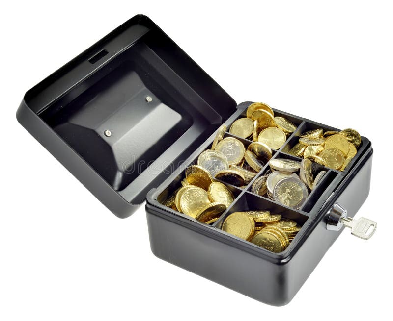 Money in cash box stock image. Image of lock, secure - 37079411