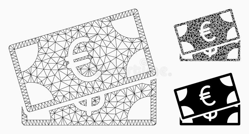 Money Cash Vector Mesh Carcass Model and Triangle Mosaic Icon Stock ...