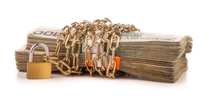 Money Chain And Judge Gavel Isolated On White Stock Image - Image of ...
