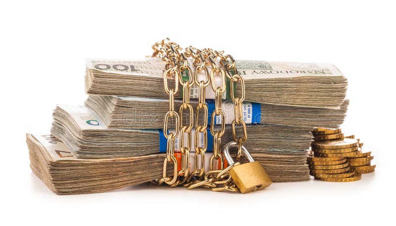 Money Chain and Lock Isolated on White Stock Photo - Image of money ...