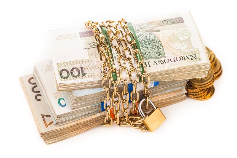 Money Chain And Judge Gavel Isolated On White Stock Image - Image of ...