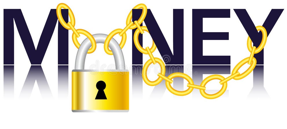 Money, Chain and Padlock stock vector. Illustration of economy - 13789568