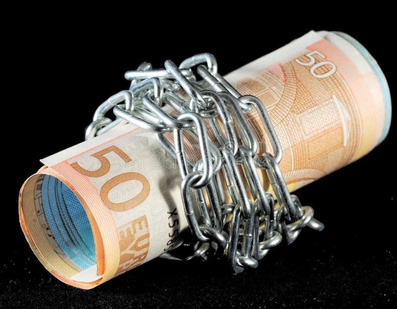 Money in chains stock image. Image of isolated, deposit - 46708285