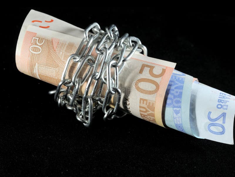 Money in chains stock image. Image of depression, crisis - 30189369