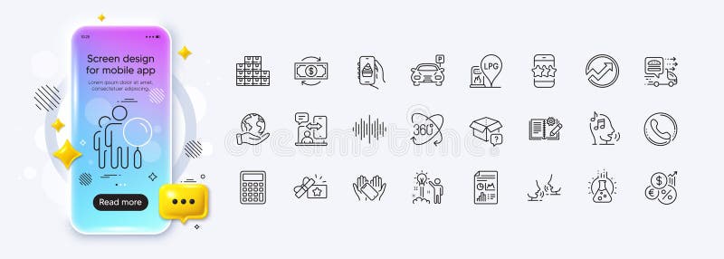 Money Change, Gas Station and Save Planet Line Icons for Web App ...