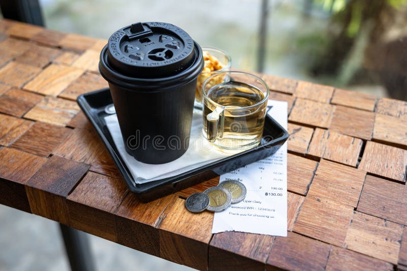 Money Changes and Slip for Coffee Stock Photo - Image of pricing ...