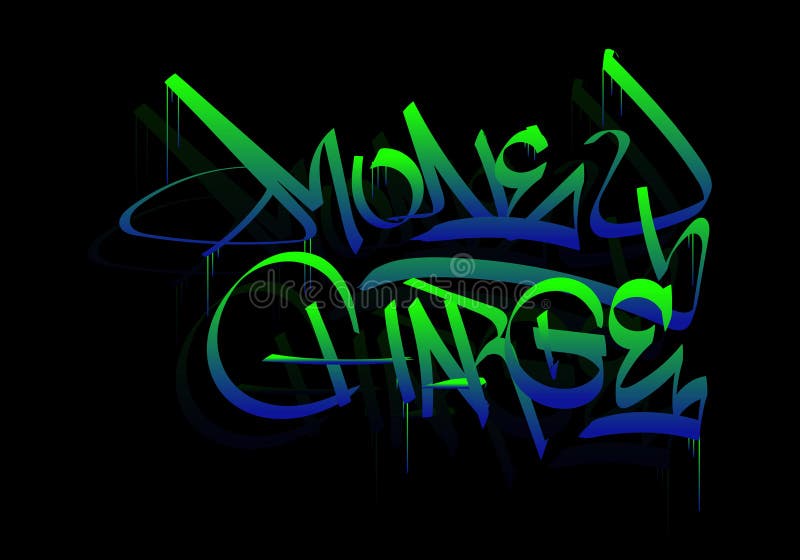 MONEY CHARGE Word Graffiti Tag Style Stock Vector - Illustration of ...