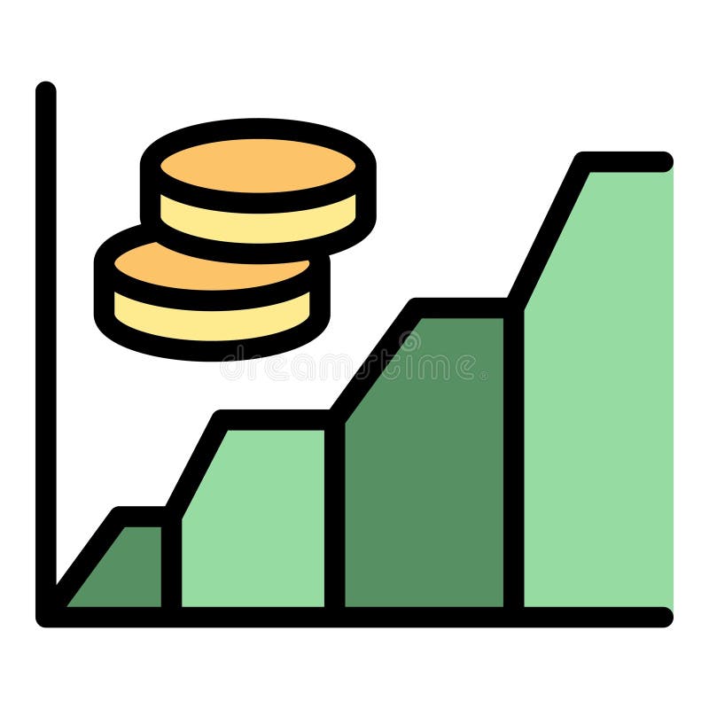 Money Chart Icon Vector Flat Stock Illustration - Illustration of ...