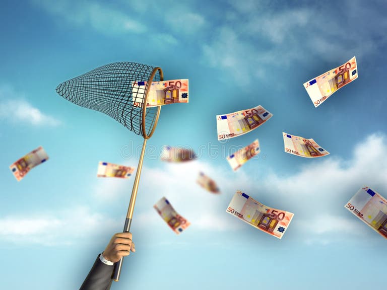 Man Chasing Flying Money Stock Illustrations – 200 Man Chasing Flying ...