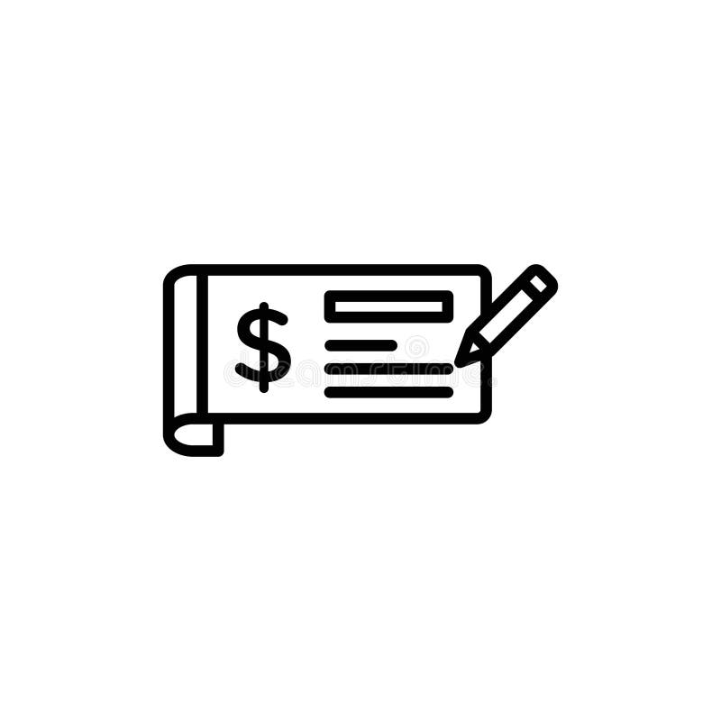 Money Check Icon Ideal for Financial Transactions Stock Vector ...