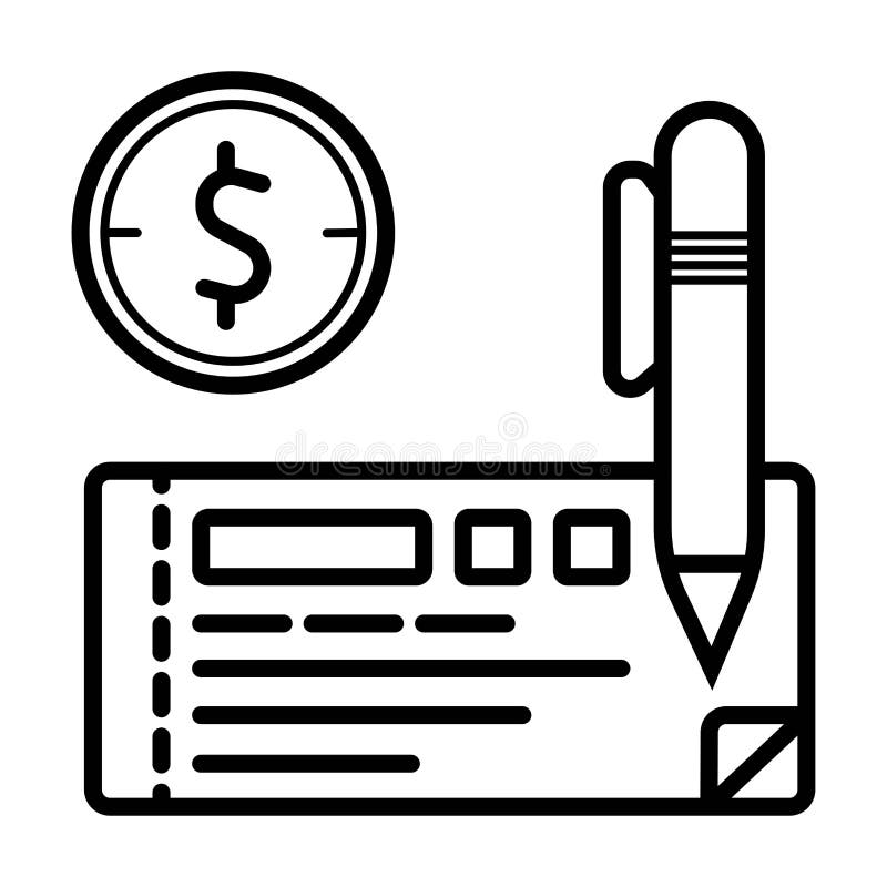 Money check vector icon stock vector. Illustration of debt - 143343481