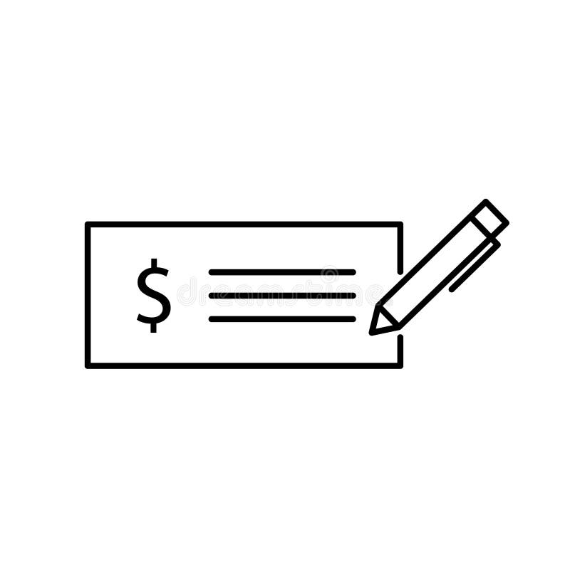 Writing A Check Clipart Black