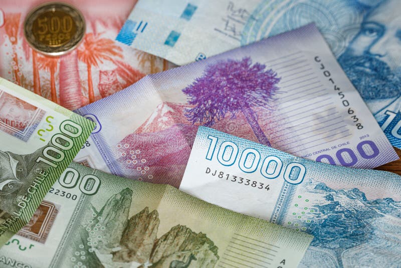 Money. Chilean Pesos, Banknotes of Various Denominations Stock Photo ...