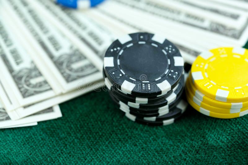 Money Chips and Gambling Cards Stock Photo - Image of dice, blackjack ...