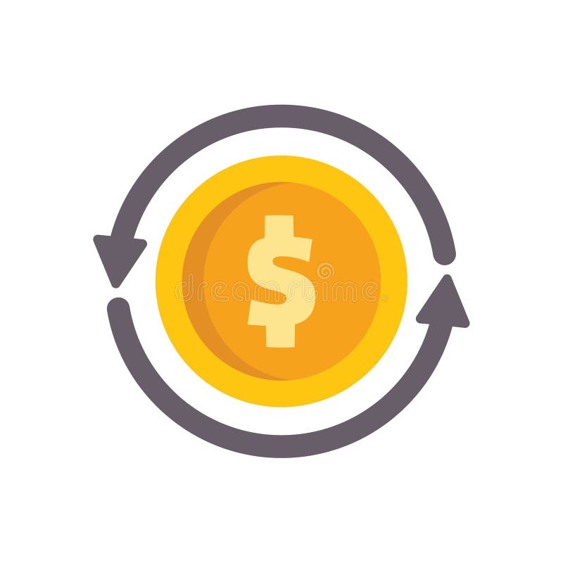 Money Circulation with Dollar Coin Rotating with Arrows Stock ...