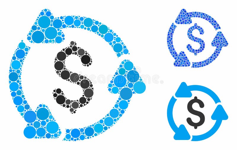 Money Circulation Mosaic Icon of Circles Stock Illustration ...