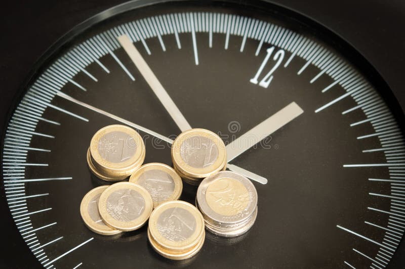 Money on clock stock photo. Image of metaphor, finance - 20112090