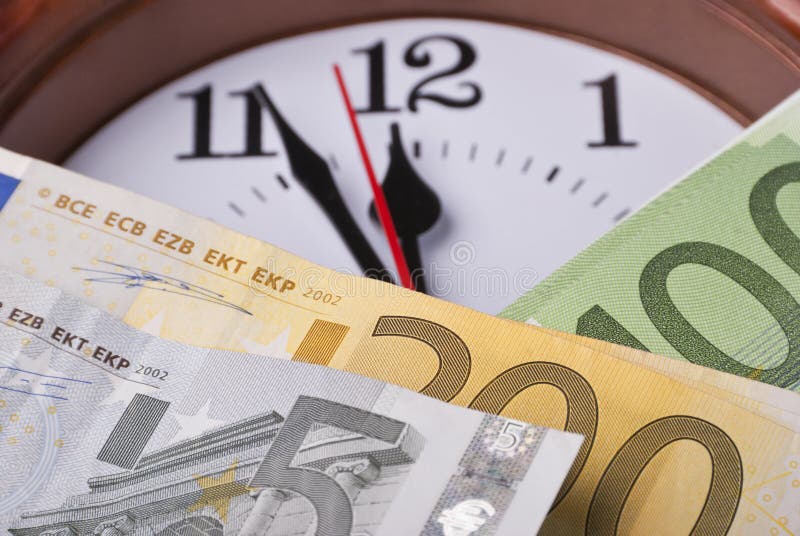 Money and clock stock image. Image of money, euro, five - 23320367