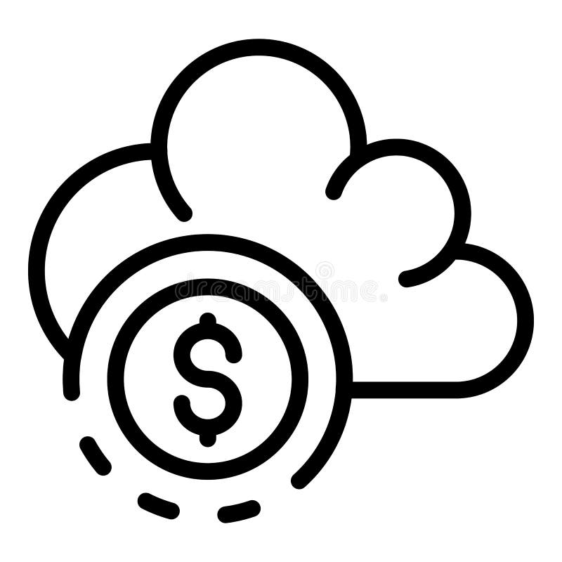Cloud Coin Color Isolated Vector Icon that Can Be Easily Modified or ...