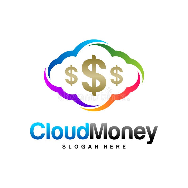 Set of Money Cloud Logo Design Vector Concept. Cloud Money Logo ...