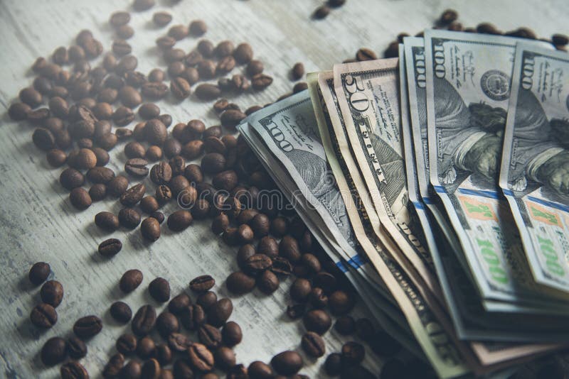 Money,coffee Beans and Jeans Stock Photo - Image of back, cash: 56044730