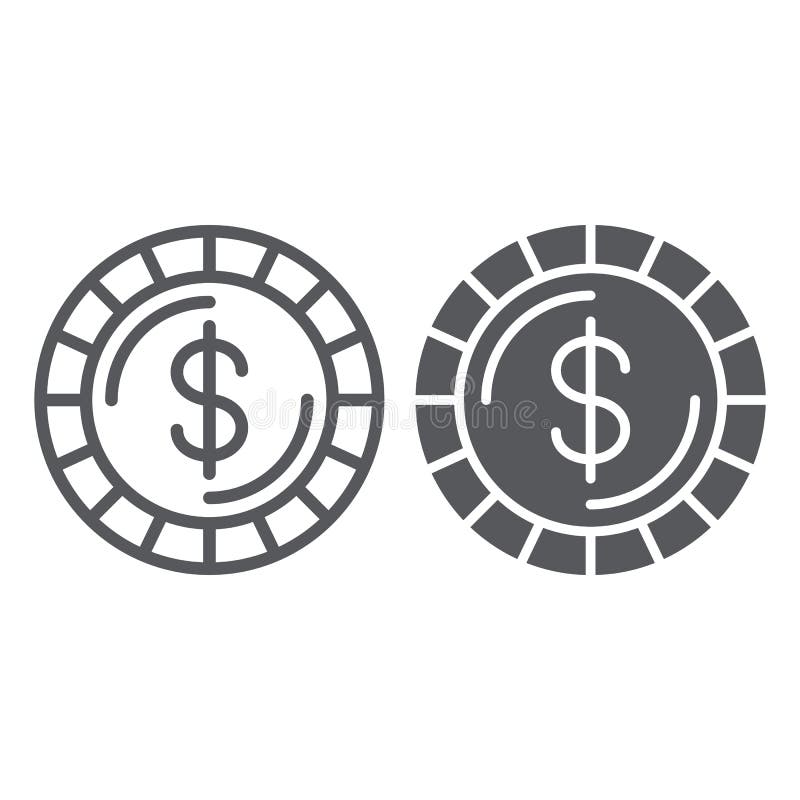 Money Coin Line and Glyph Icon, Finance and Money, Cent Sign, Vector ...