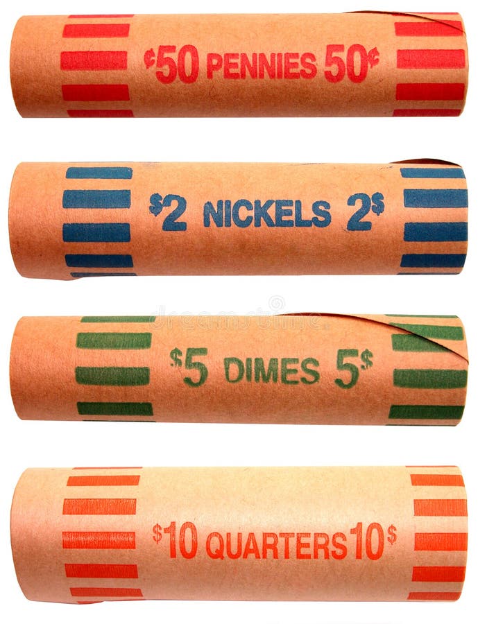Money: Coin Roller Wrappers Stock Photo - Image of quarter, stack: 18178