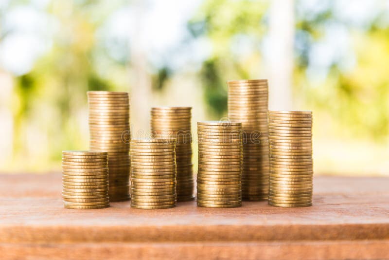 Money Coin Stack Growing Graph Stock Photo - Image of growing ...