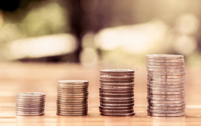 Money Coin Stack Growing Graph Stock Image - Image of accounting ...