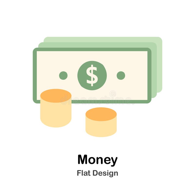Money Flat Illustration stock vector. Illustration of coin - 123474891