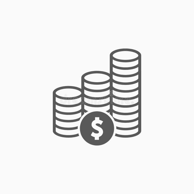Money, Coins Icon, Dollar, Token, Finance Stock Vector - Illustration ...