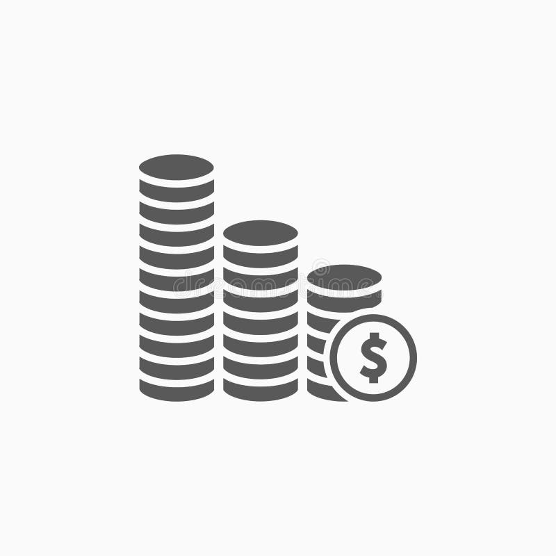 Money, Coins Icon, Dollar, Token, Finance Stock Vector - Illustration ...