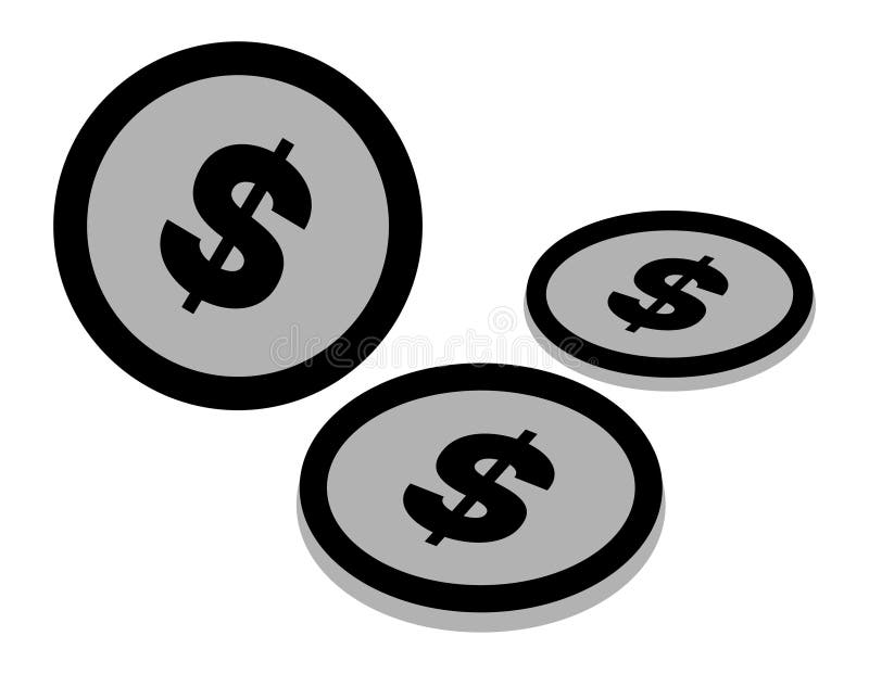 Money Coins Icon, on Transparent Background, Flat Line Design, Vector ...