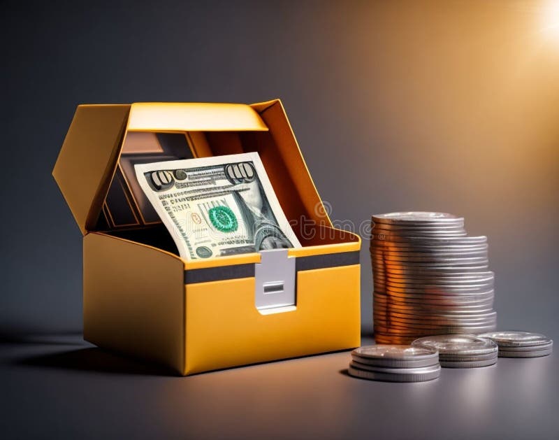 Money and Coins from Savings. AI Generated Stock Illustration ...