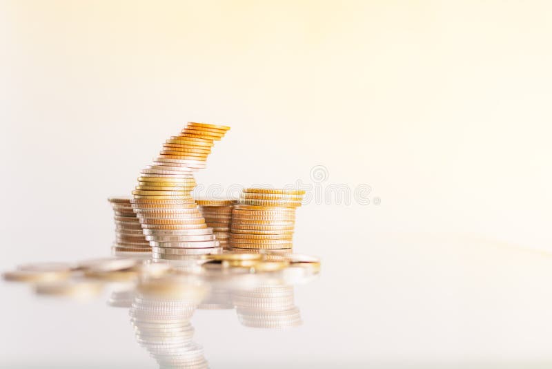 Money Coins stacked stock image. Image of figures, currency - 164523385
